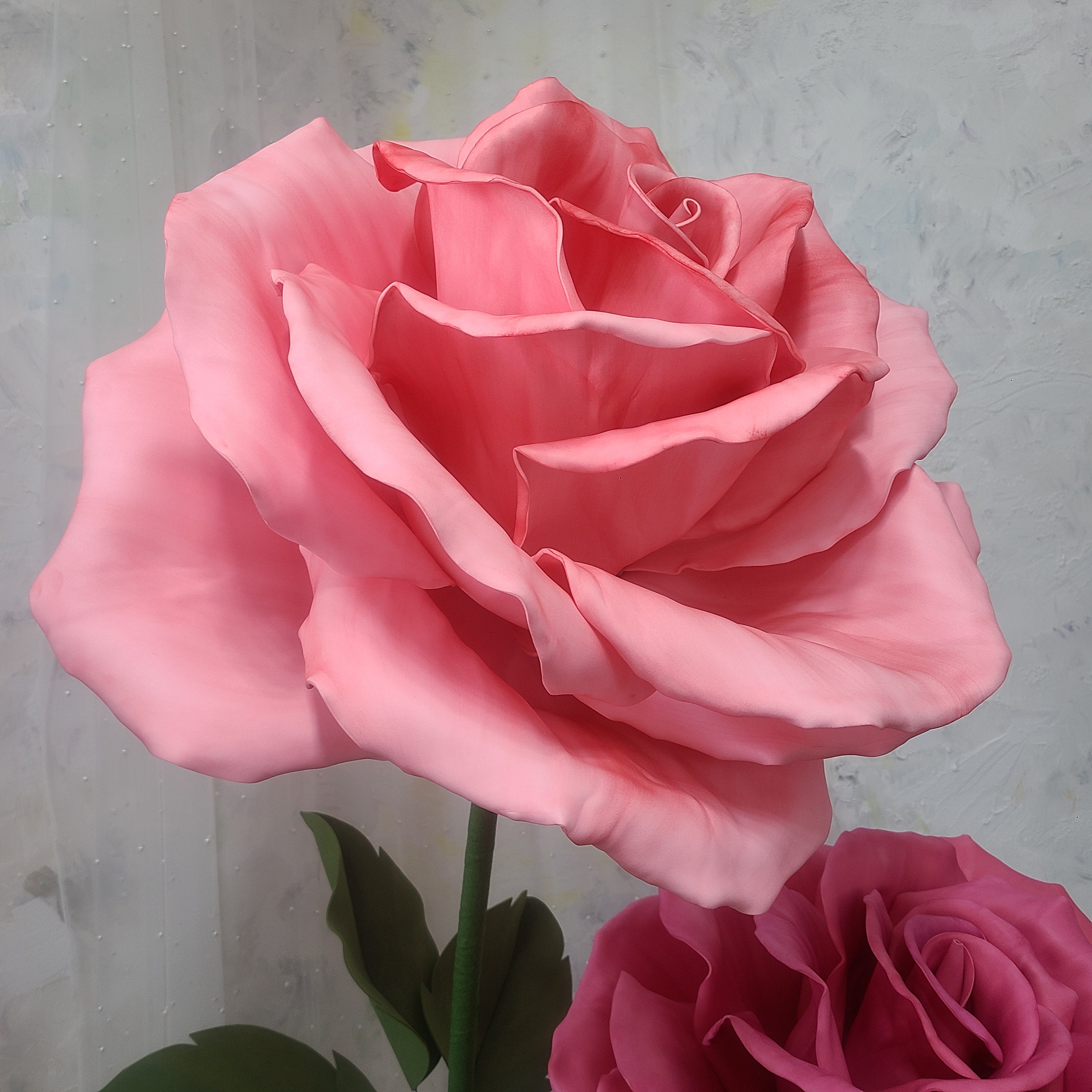 Giant Foam Roses Flower on Metal Stand, Huge Flower for Shop Window ...