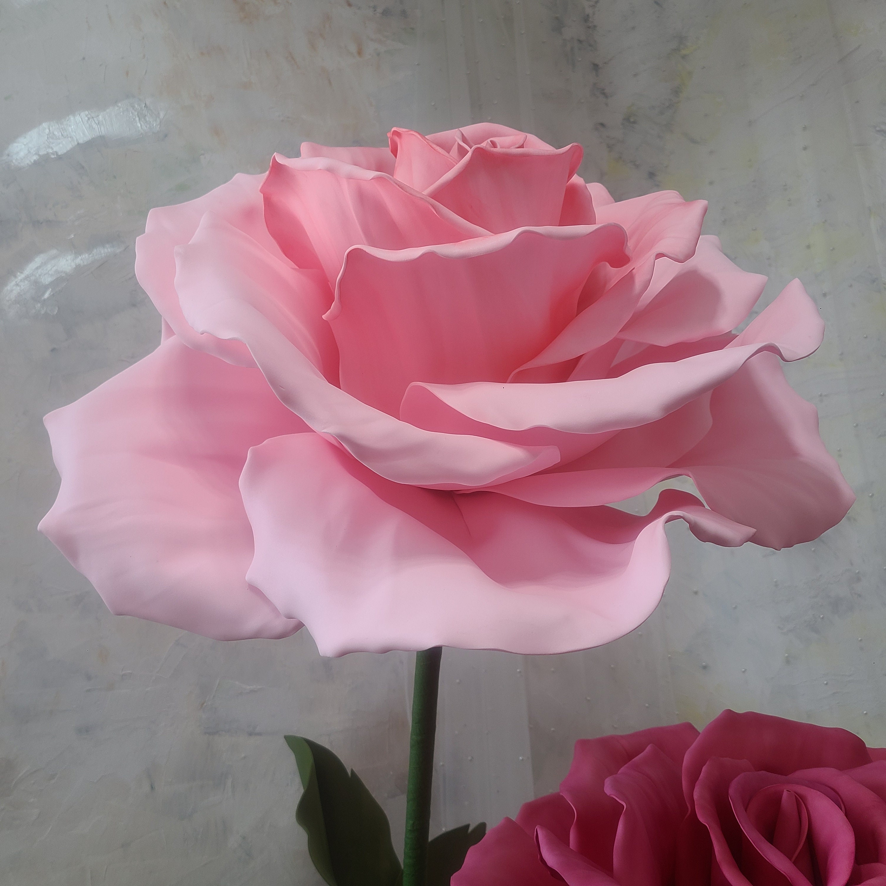 Giant Foam Roses Flower on Metal Stand, Huge Flower for Shop Window ...