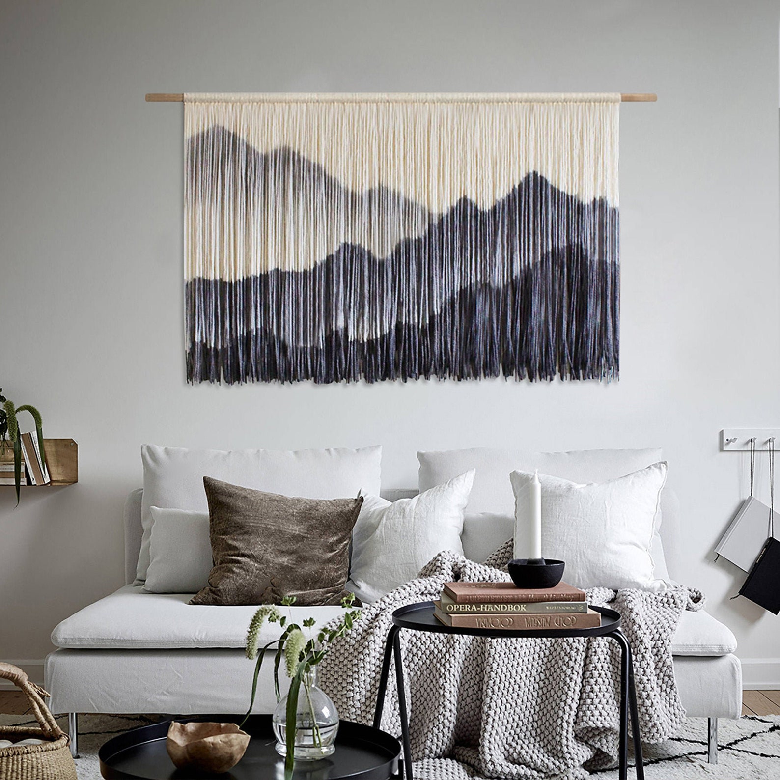 Erde Ton Wandteppich Boho Wandbild moderne Wandteppich | Etsy