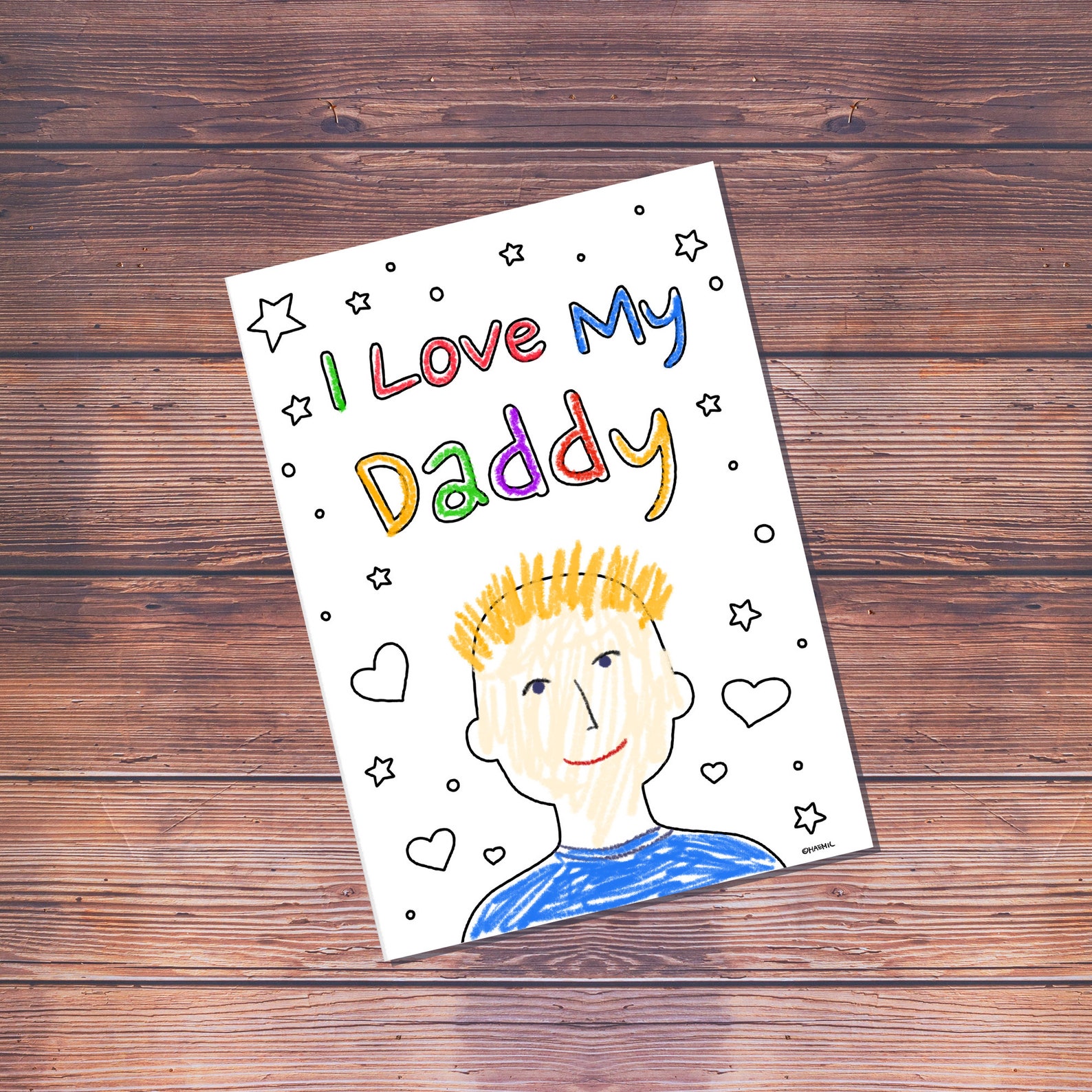 PRINTABLE Happy Birthday Daddy, Printable Coloring Card, Father's Day ...