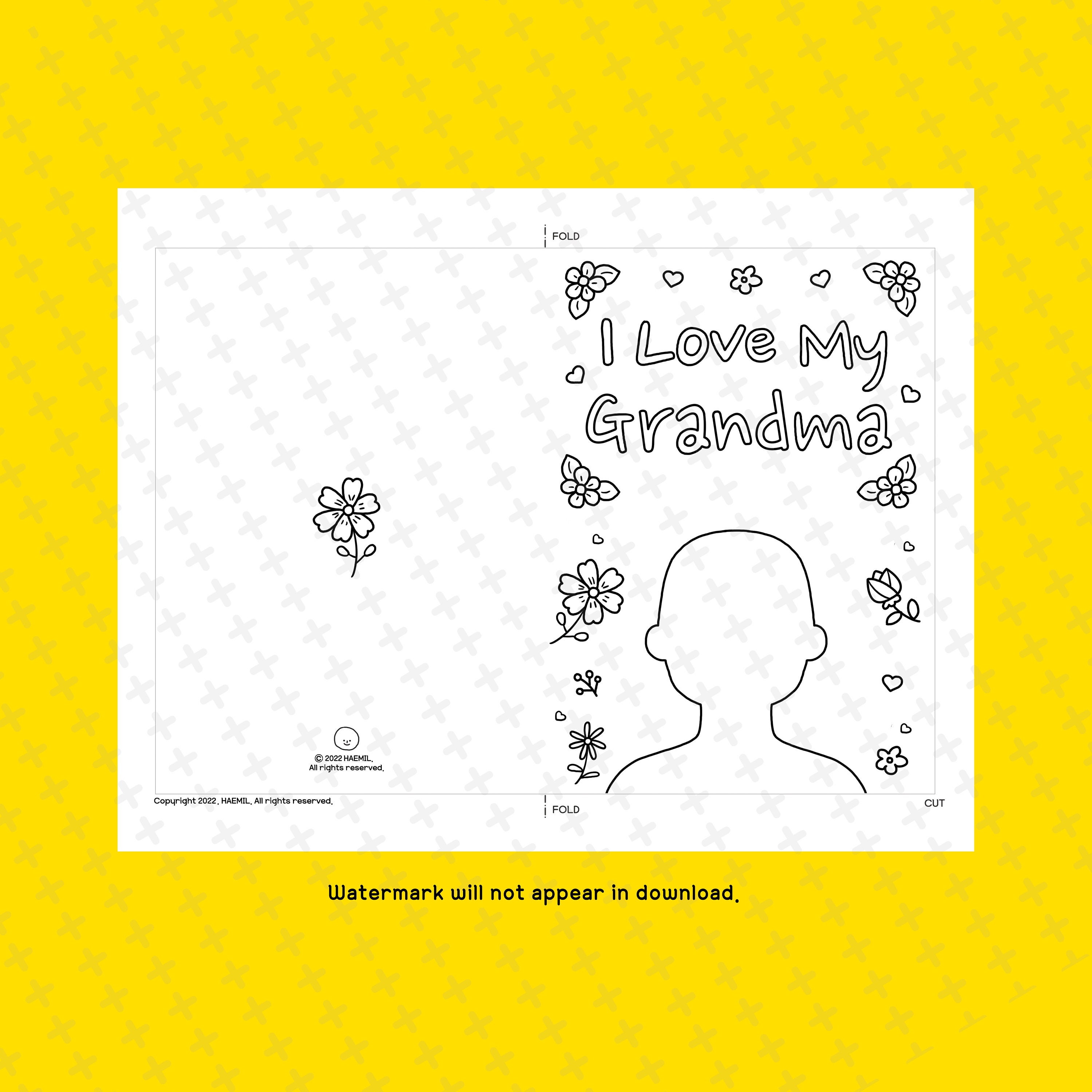 Printable Happy Birthday Grandma Printable Coloring Card Grandma T