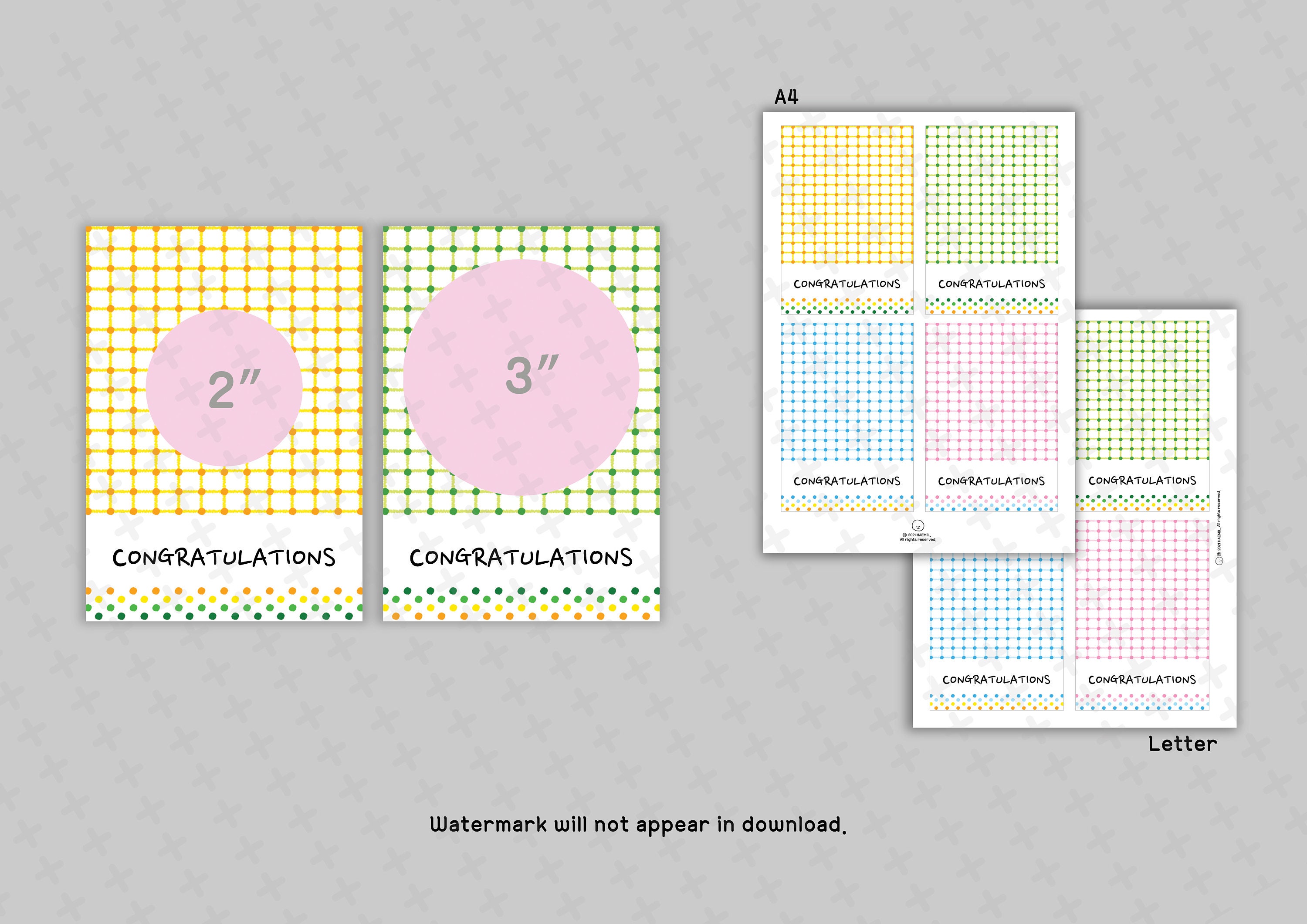 Congratulations,cookie Packaging Card, 3.5" X 5" Cookie Card, Gift Card ...