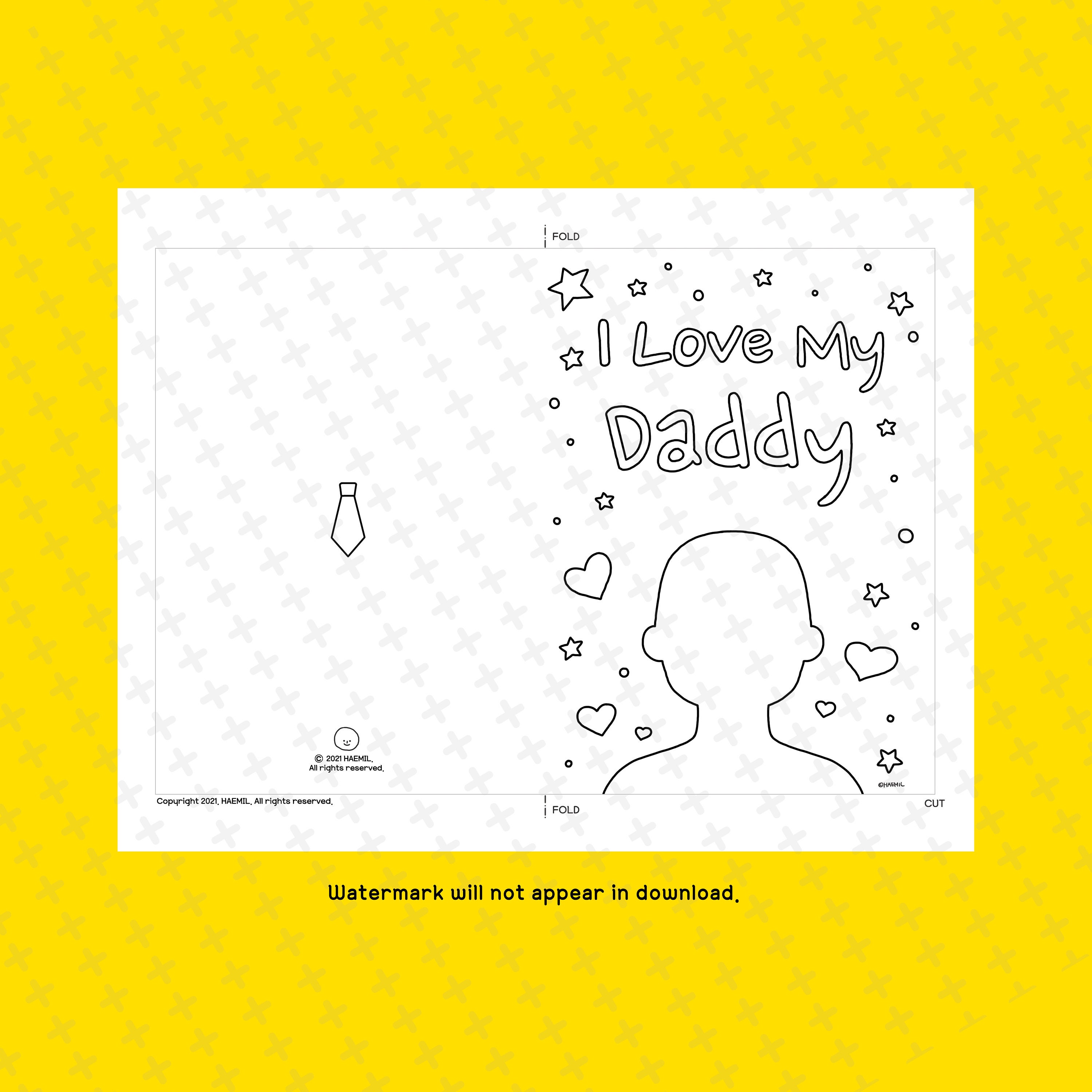 PRINTABLE Happy Birthday Daddy, Printable Coloring Card, Father's Day ...