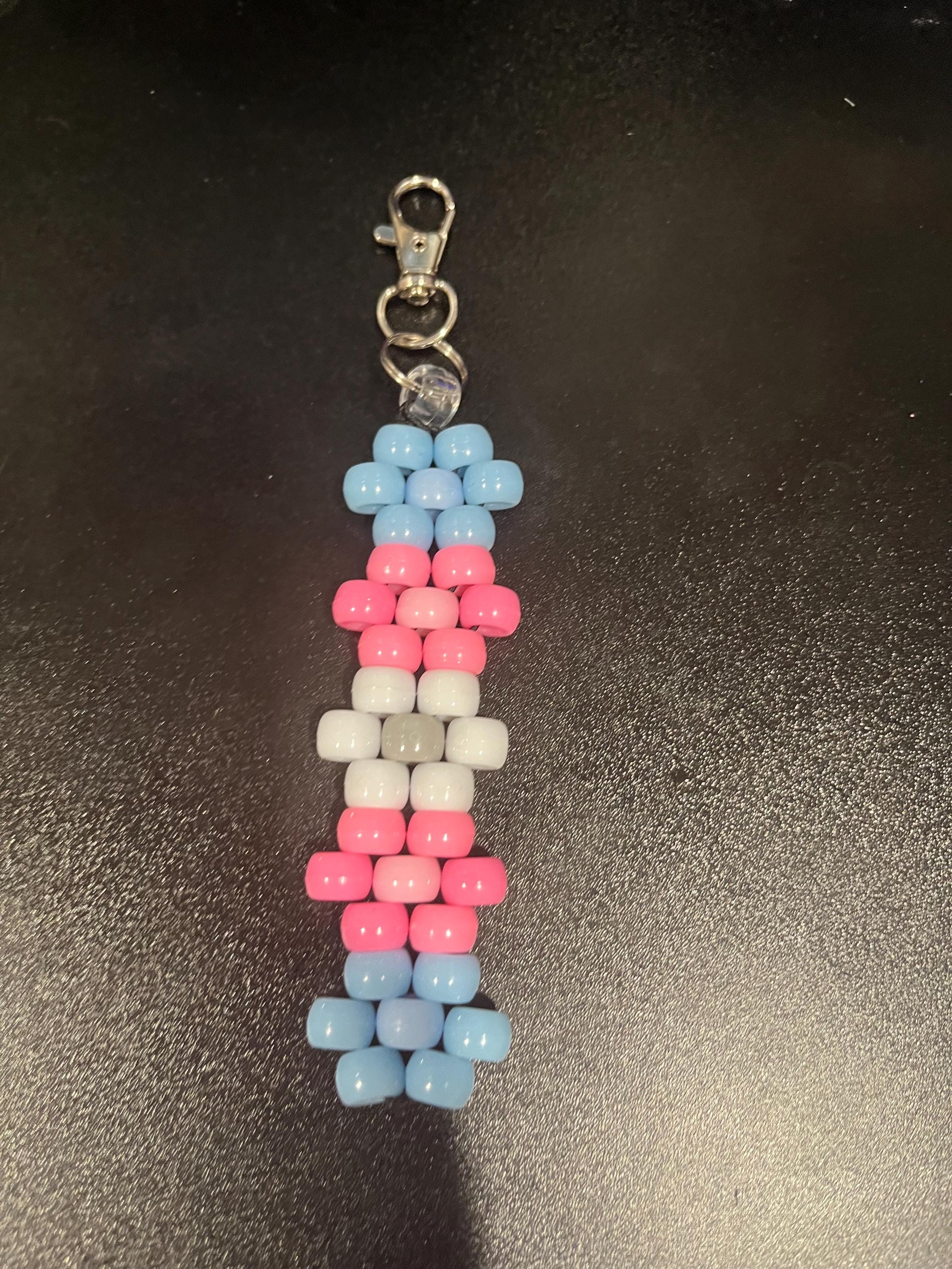 Pride Kandi Flower Keychain - Etsy