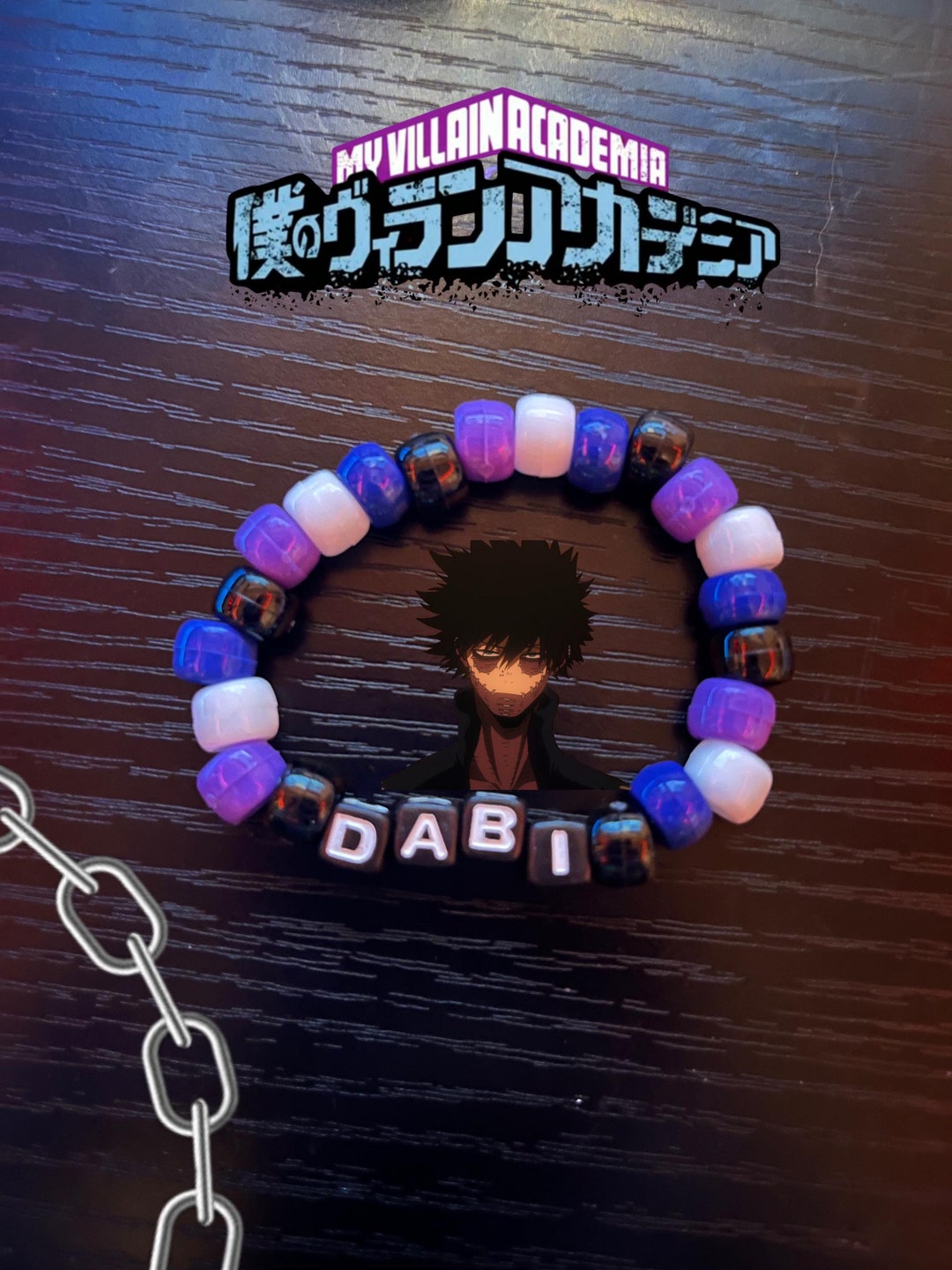 Kandi Dabi Beaded Bracelet • Purple • Black • White • - Etsy