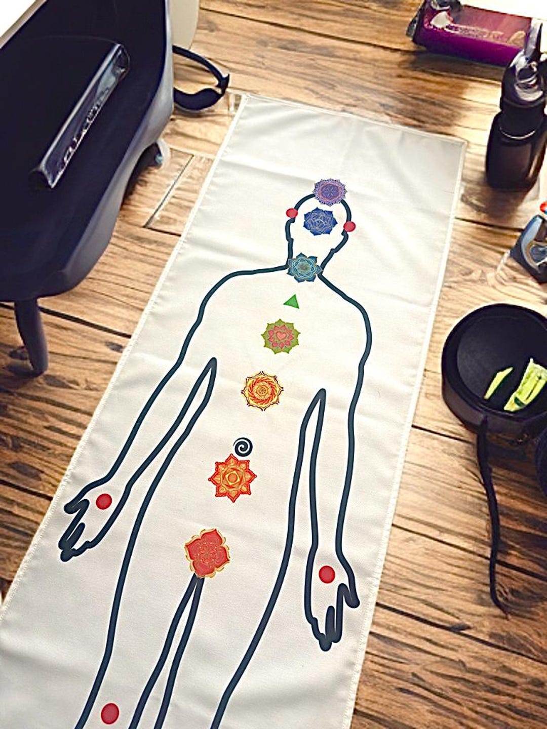 BODY MAP - Body Sized Canvas Map, Energy Centre Mat, Chakra and Spine ...