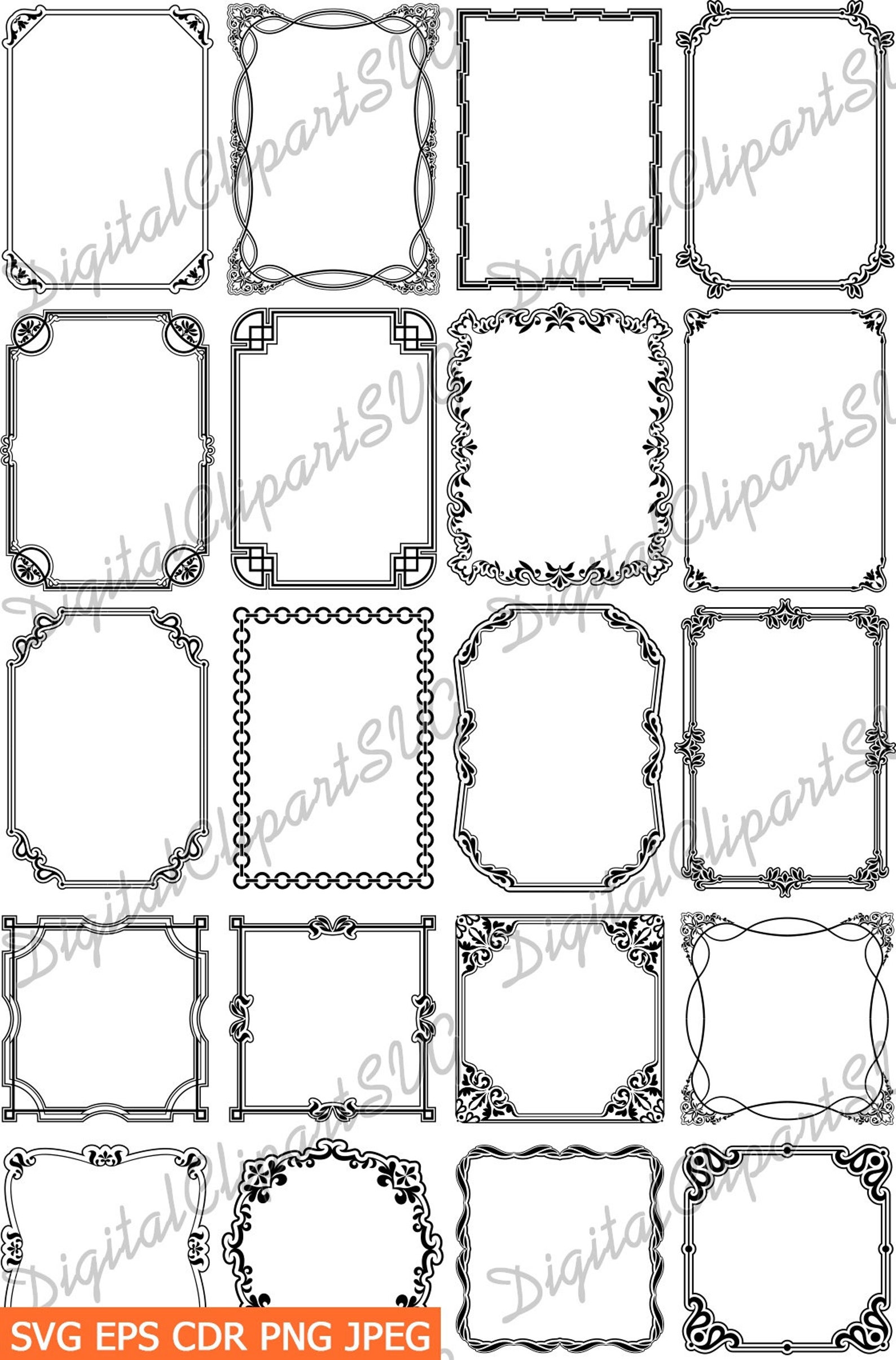Borders SVG Borders clipart Borders svg files Borders | Etsy