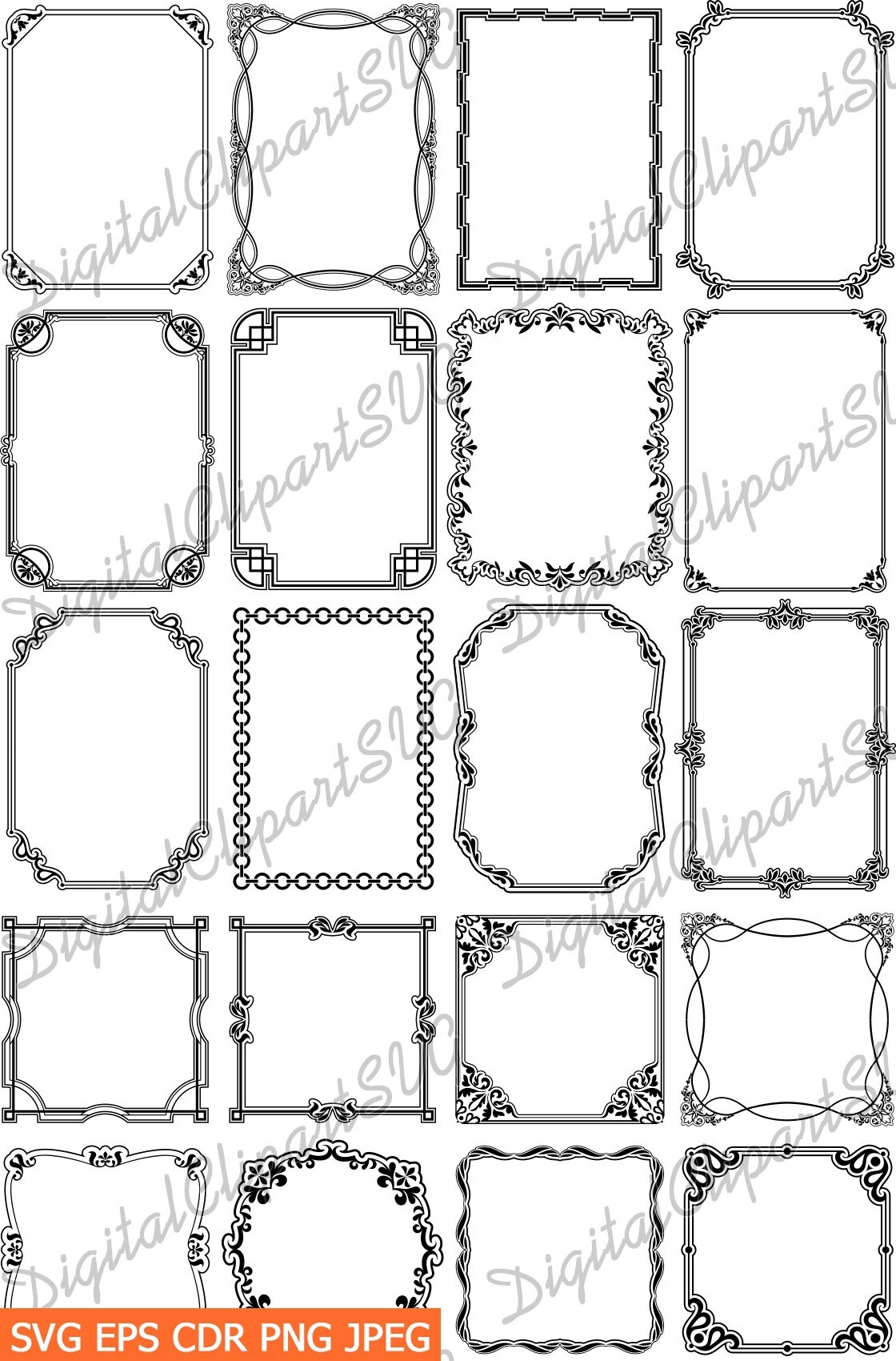 Borders SVG Borders clipart Borders svg files Borders | Etsy