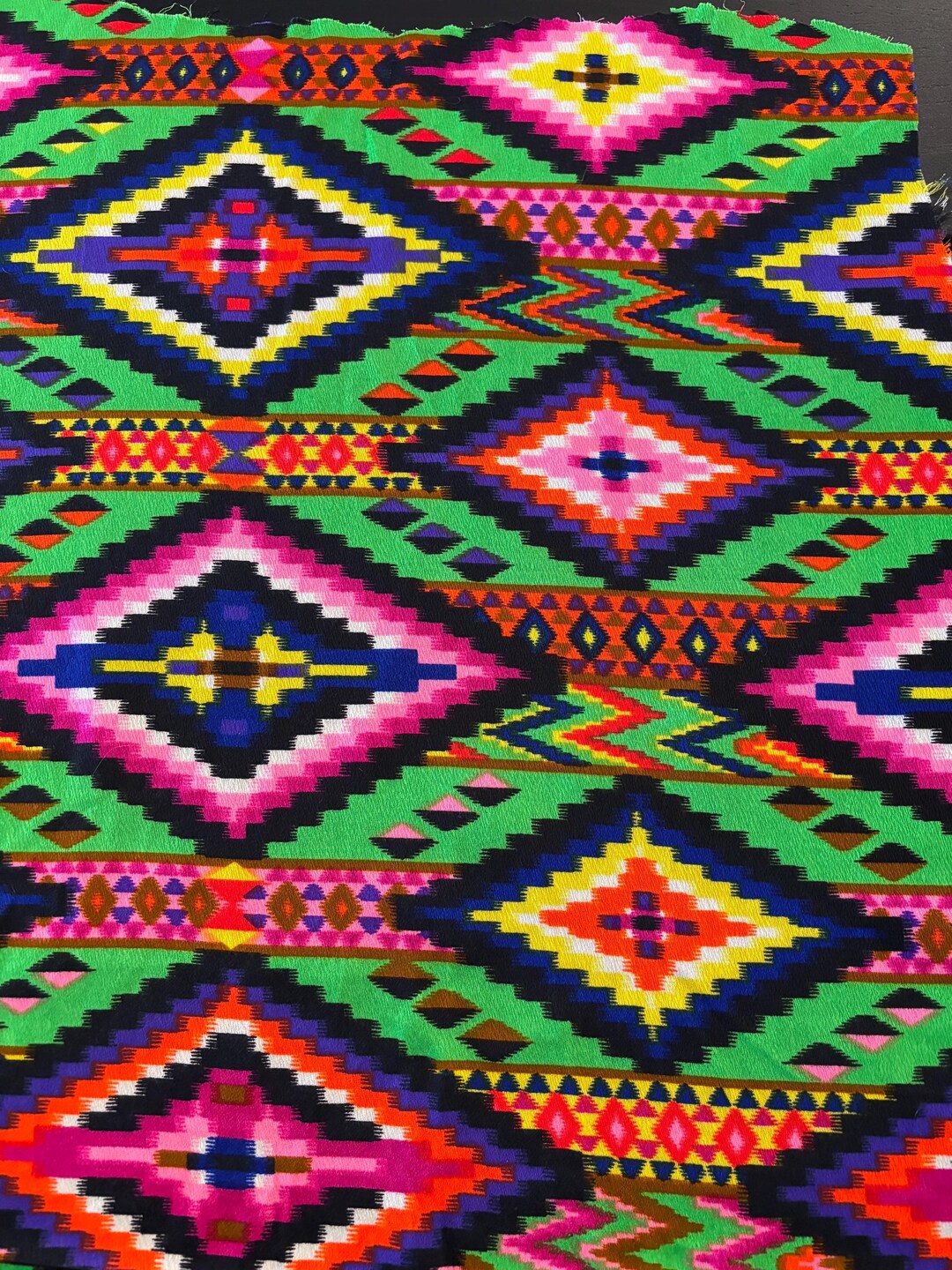 Vintage Neon Aztec Print Fabric 18” X 21” - Etsy