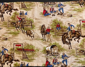Cowboy Fabric Vintage - Etsy