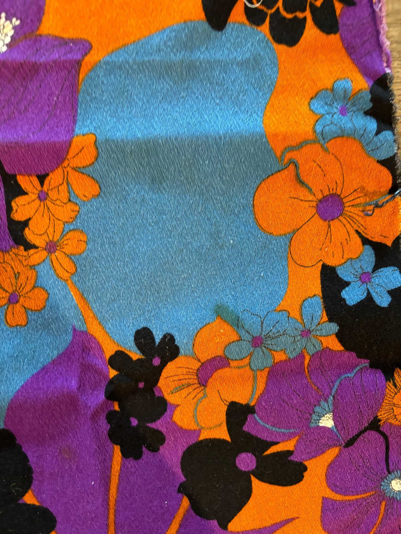 Vintage Large Floral Barkcloth Fabric Remnant. 30 X 33 - Etsy