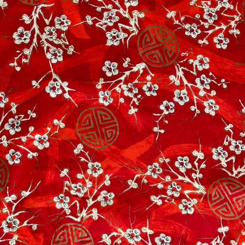Asian Print Fabric - Etsy