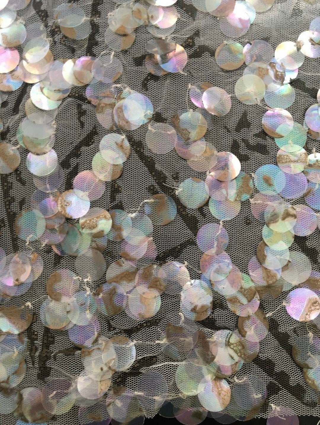 Vintage Couture Lace Fabric Header. Solstiss Lace. Pailette Sequence ...