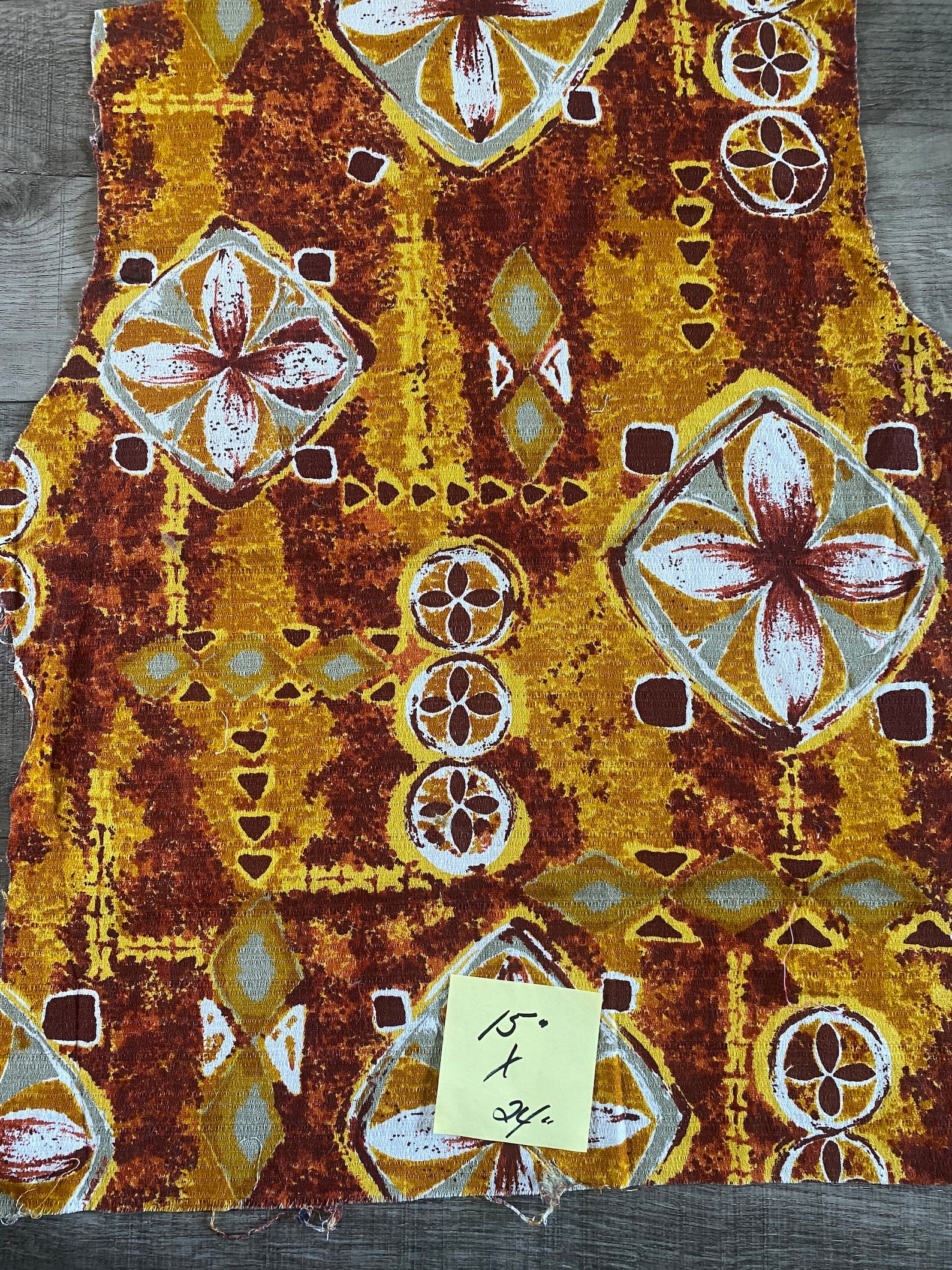 Lot of 3 Vintage Hawaiian Tropical Barkcloth Fabric Prints. Remnants ...