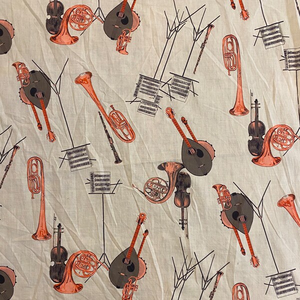 Violin Print Fabric - Etsy
