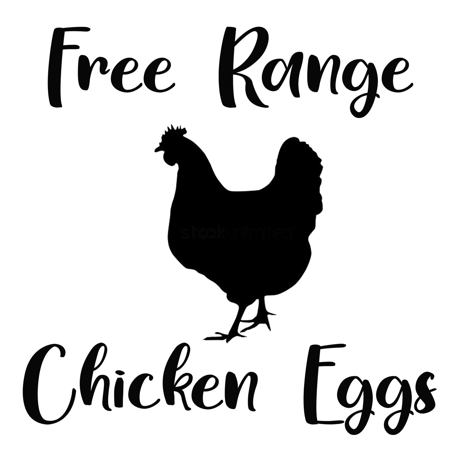 Free Range Chicken Eggs Decal, Chicken Decal, Chicken Vinyl Deal ...