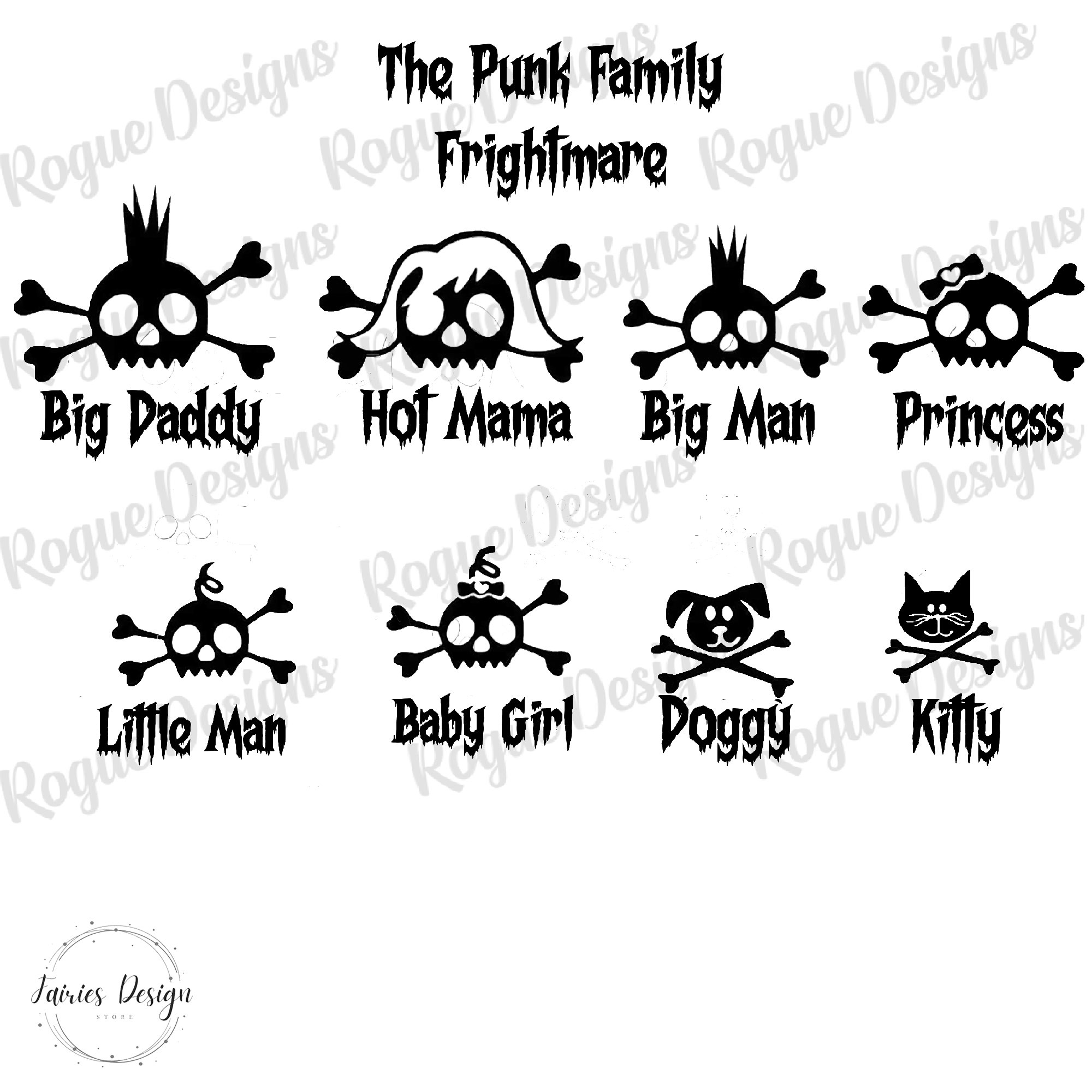Custom Skull Family Car Decals - Perfect for Horror Fans and Halloween ...