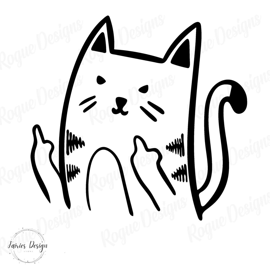 Funny Middle Finger Cat Car Decal - Cat Lover Gift - Etsy
