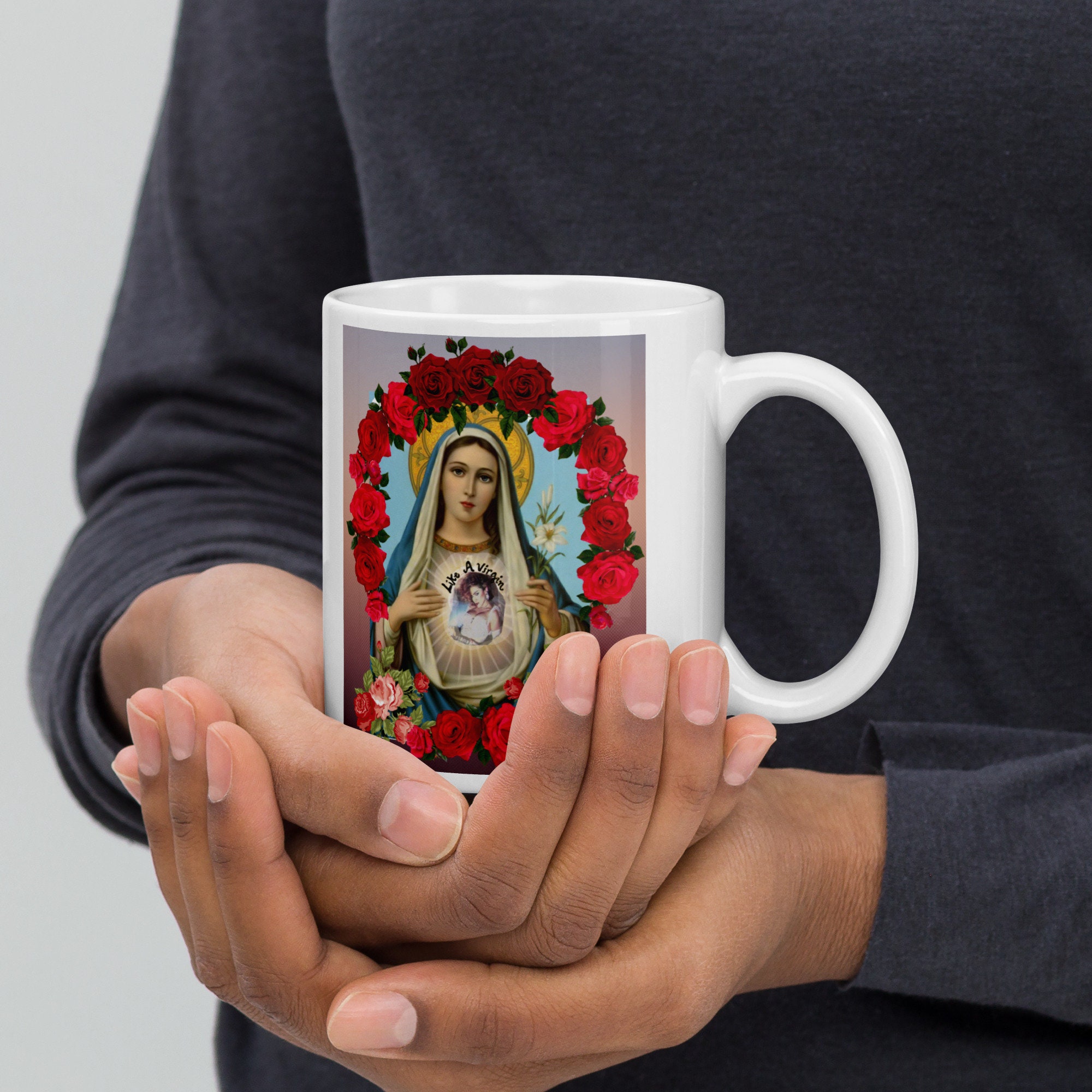 Virgin Mary, Like a Virgin White Glossy Mug - Etsy