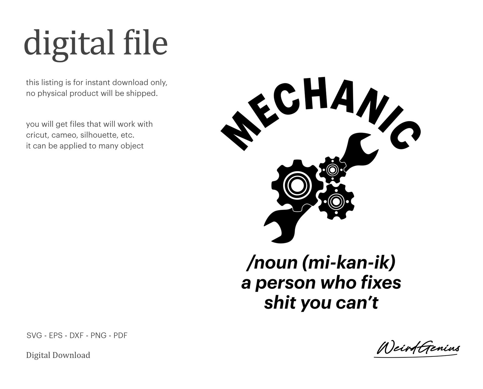Mechanic Word Svg, Mechanic Svg, Mechanic Quote Svg, Mechanic Tshirt ...