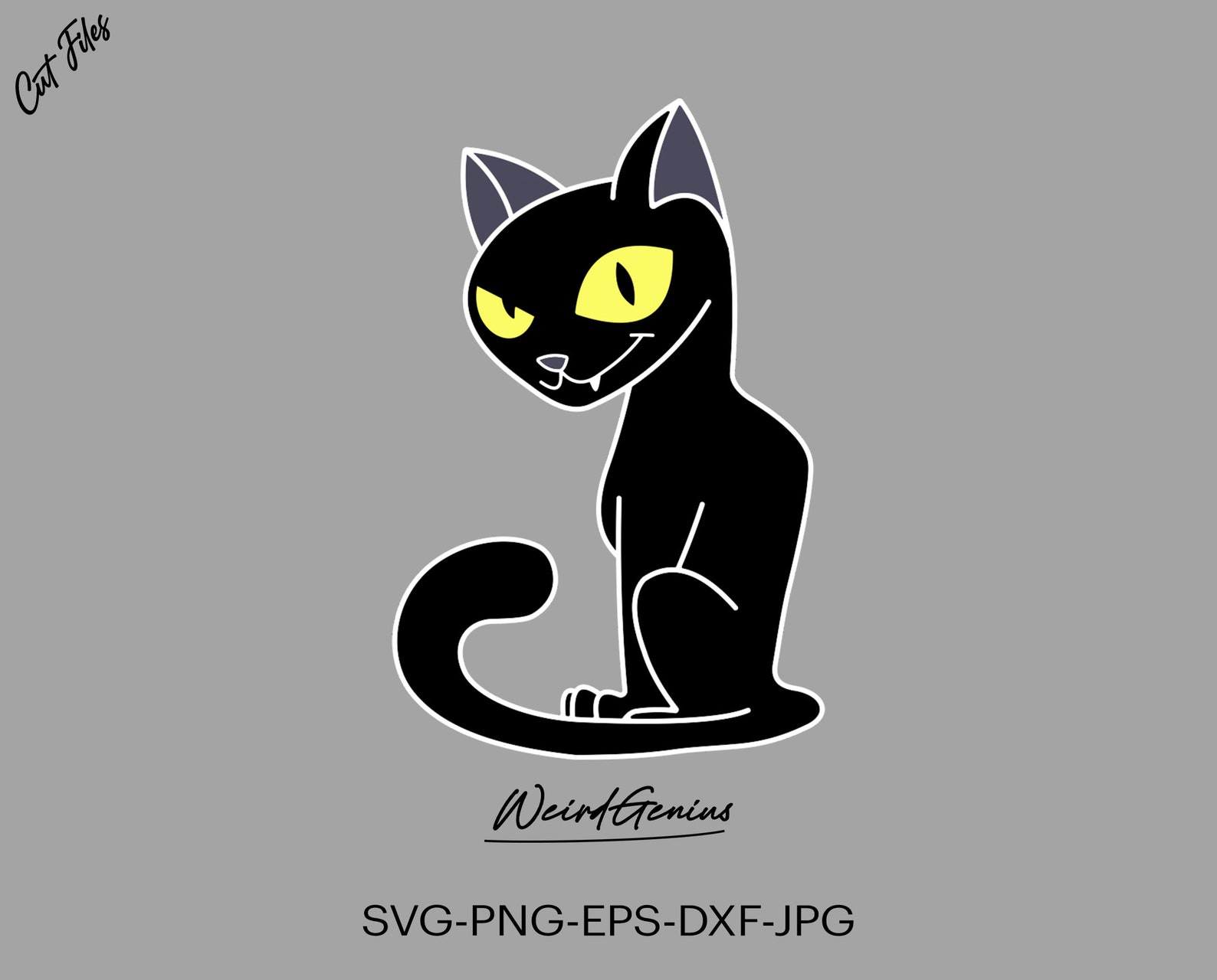 Black Cat Svg Cat Svg Funny Cat Clipart Instant Download - Etsy