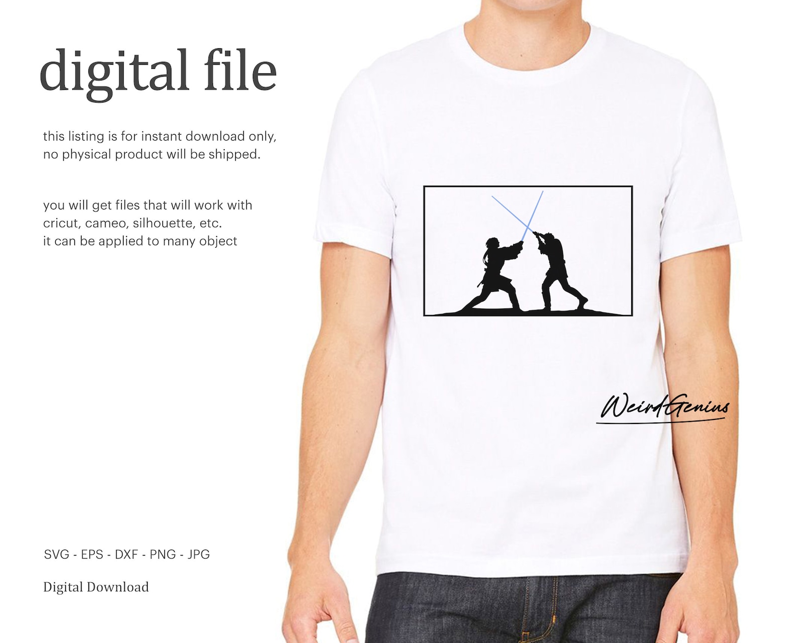 Strwars SVG Starwar Jedi Battle Obi Wan Vs Anakin Silhouette. - Etsy UK