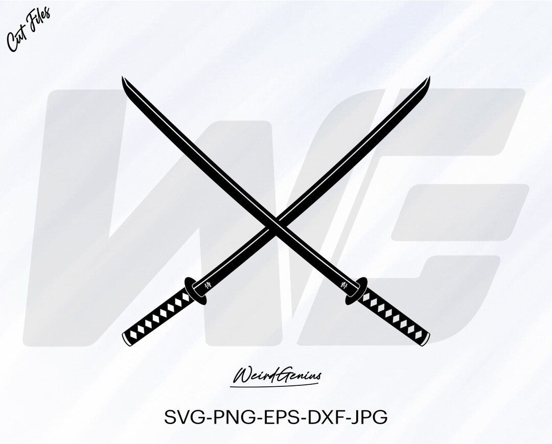 Katana Svg, Sword Svg, Japanese Sword Svg, Samurai Svg, Crossed Katana ...