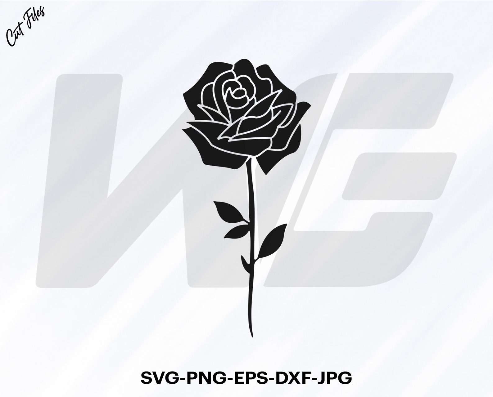 Rose Flower Svg Roses Svg Flower Silhouette Cut File for | Etsy