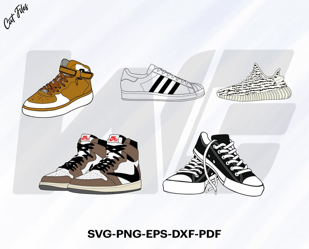 Sneaker Bundle Svg, Shoes Bundle Svg, Fashion Svg, Sneakers Clipart ...