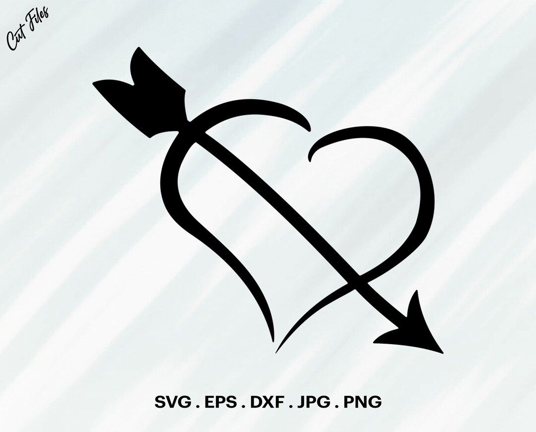 Heart and Arrow SVG, Heart Arrow SVG, Cut File for Cricut, Clipart ...