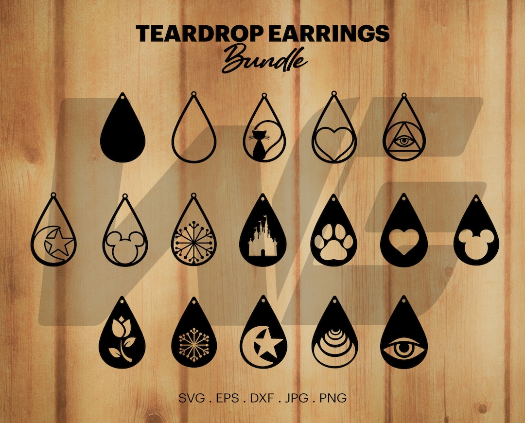 Earring Svg Bundle, Teardrop Earrings Svg, Earrings SVG, Tear Drop SVG ...