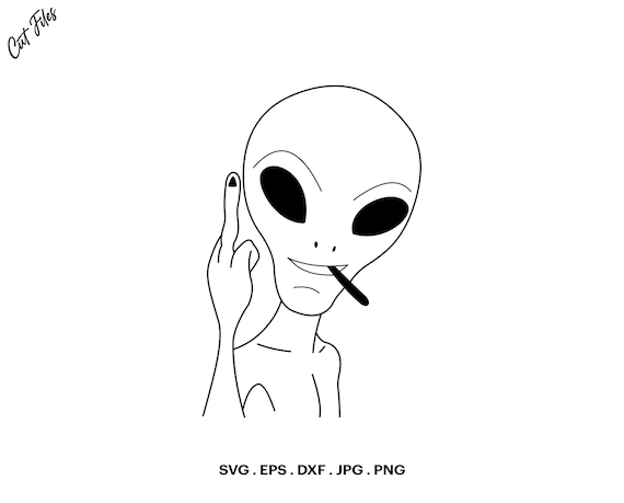 Middle Finger Alien SVG Cut File for Cricut Clipart Digital - Etsy