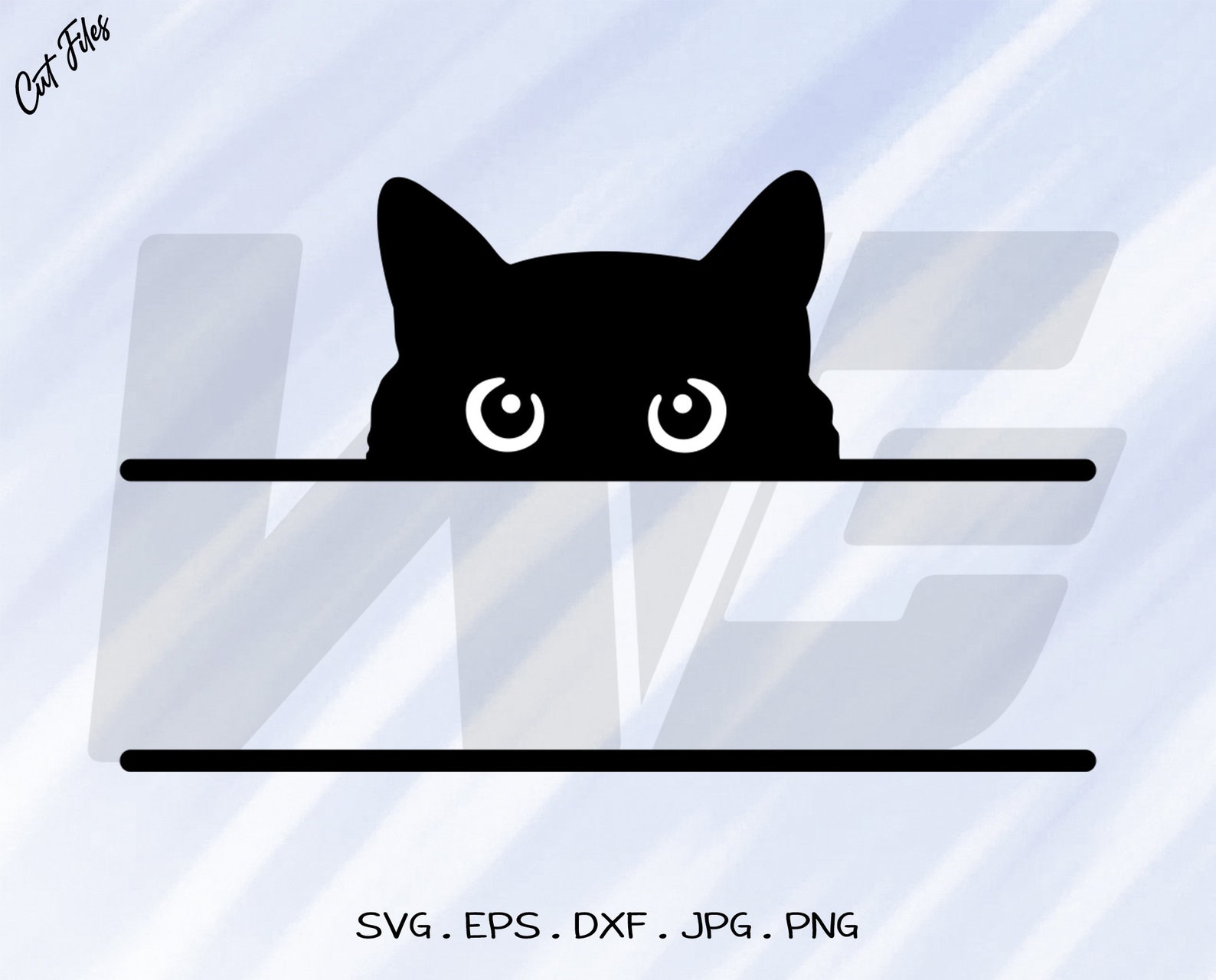 Cat Peeking Svg Black Cat Svg Split Cat Peeking Svg Cut | Etsy