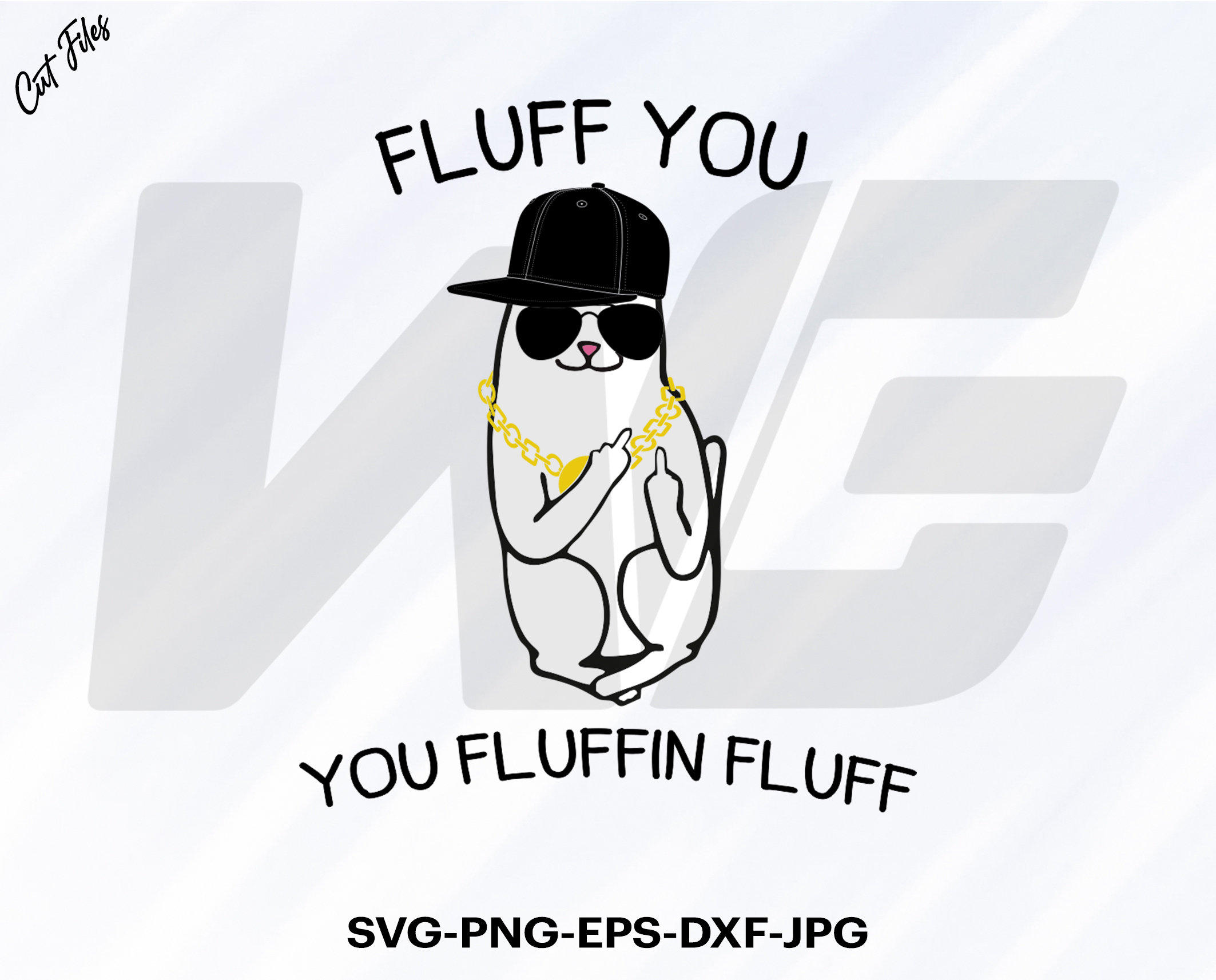 Drawing & Illustration Art & Collectibles Digital Silhoutte Funny Cat ...