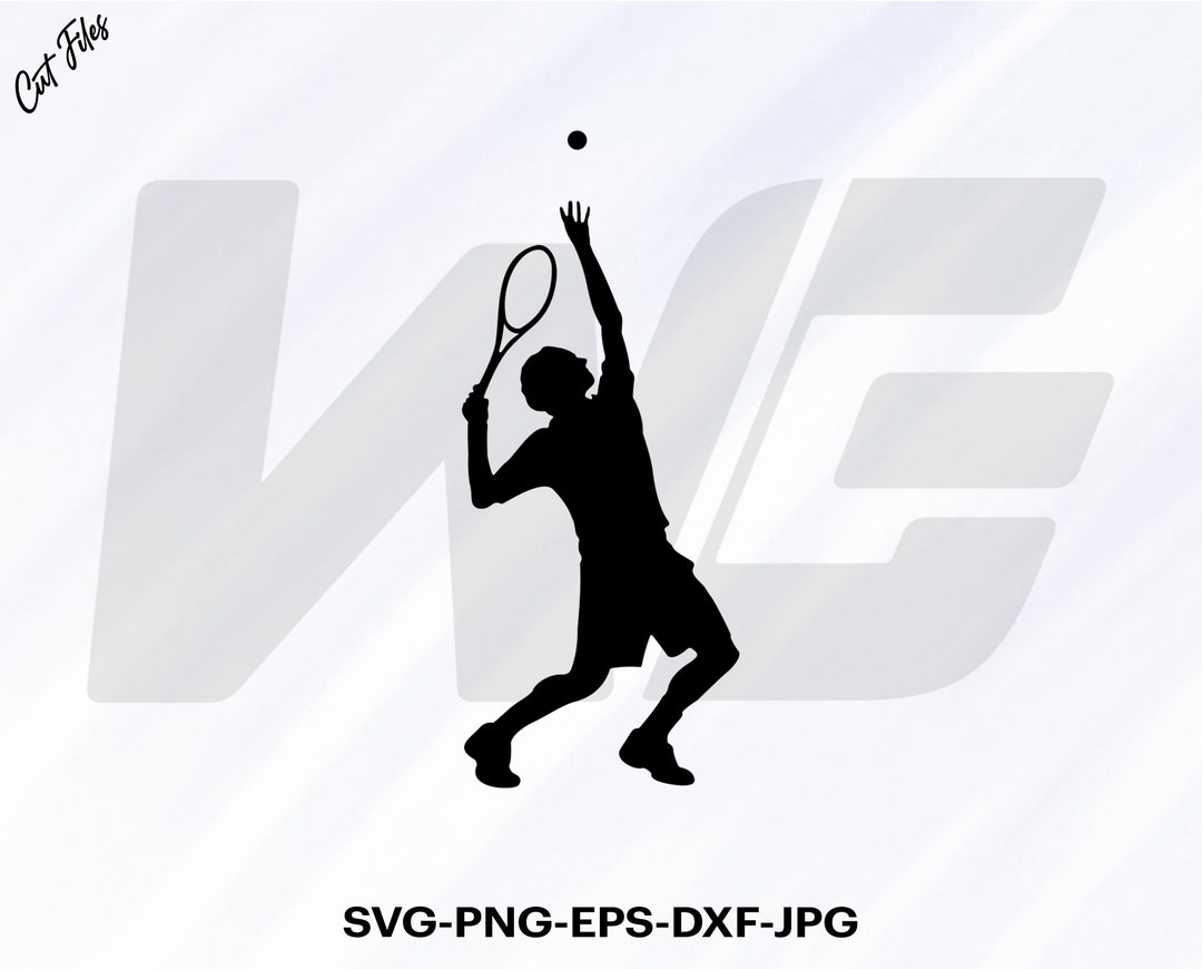 Tennisspieler Svg, Tennis Svg, Tennisspieler Serve Svg, Cut File für ...