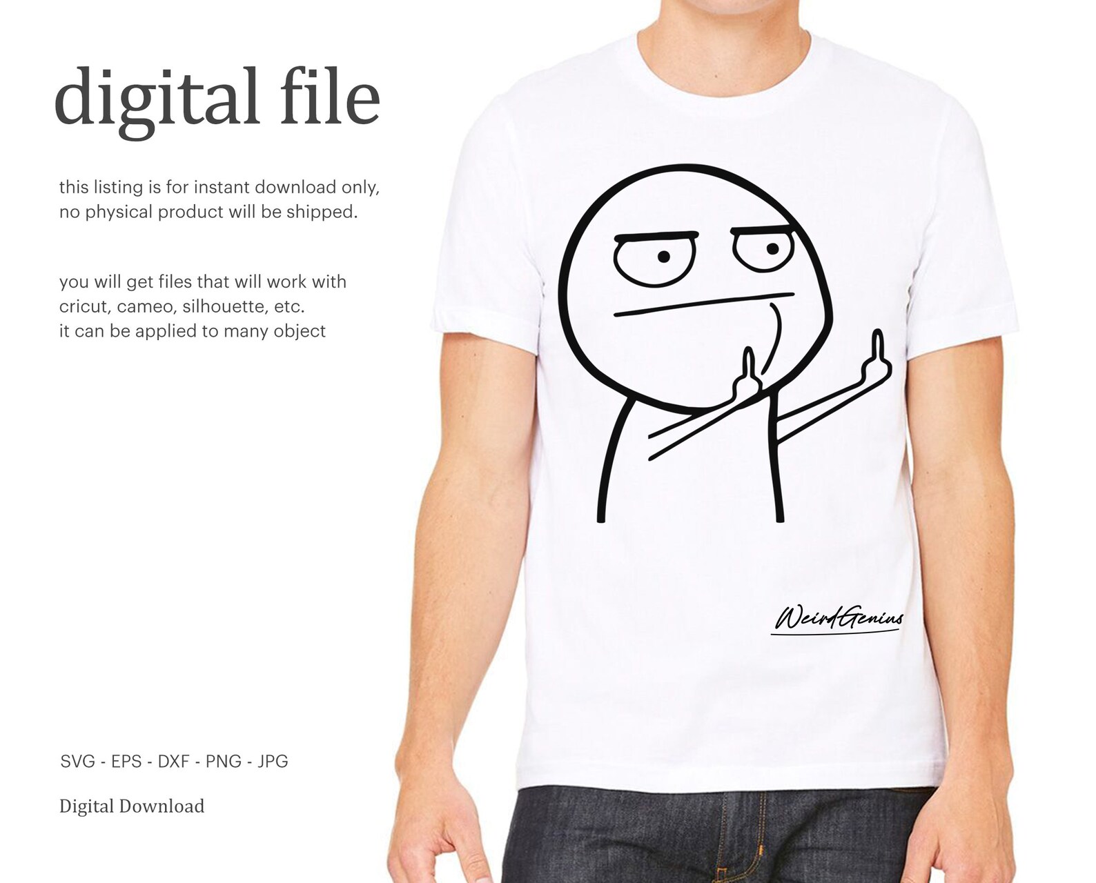 Middle Finger SVG Middle Finger Meme Character SVG Cut File - Etsy Canada