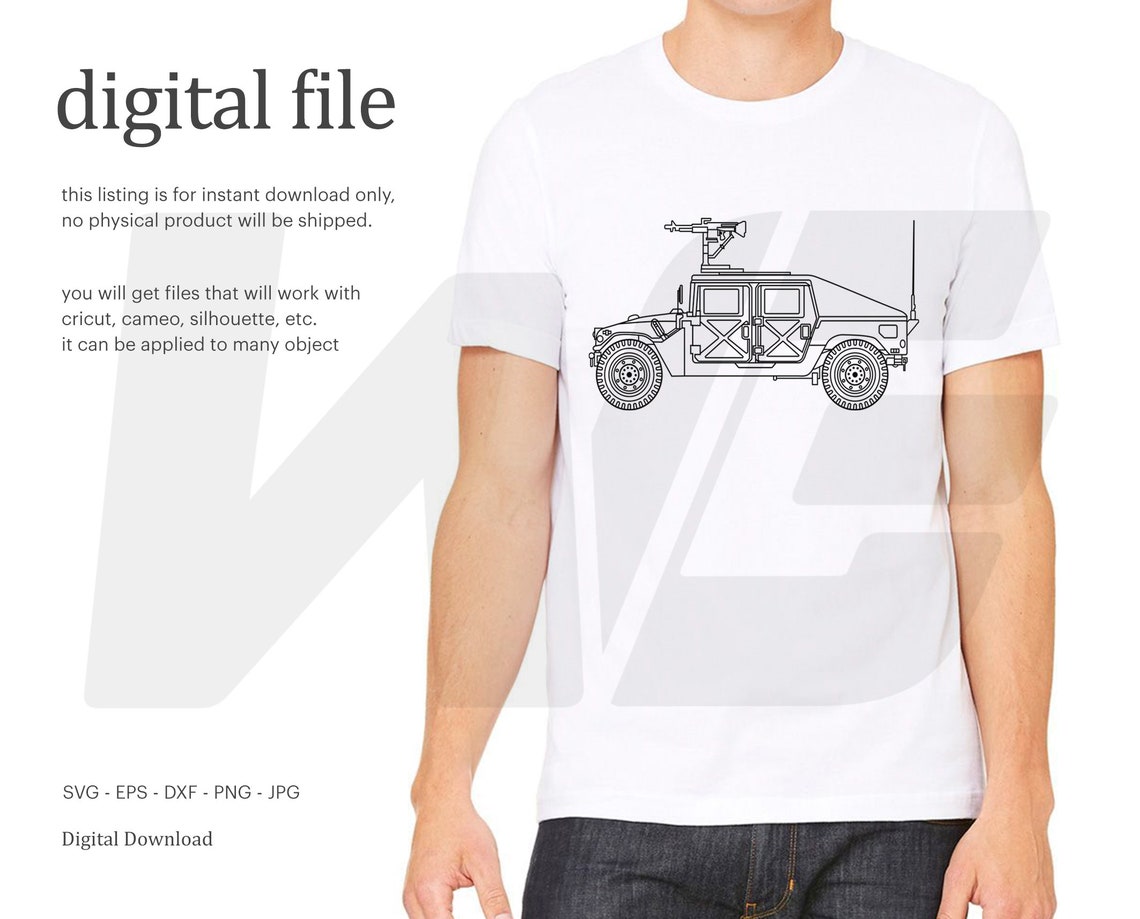 Humvee H1 M1025 Military Vehicle Svg Humvee Outline Svg | Etsy