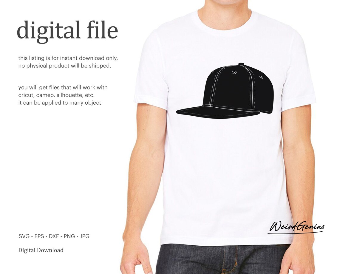 Snapback Cap SVG Baseball Cap SVG Snapback Cap Clipart Cut - Etsy