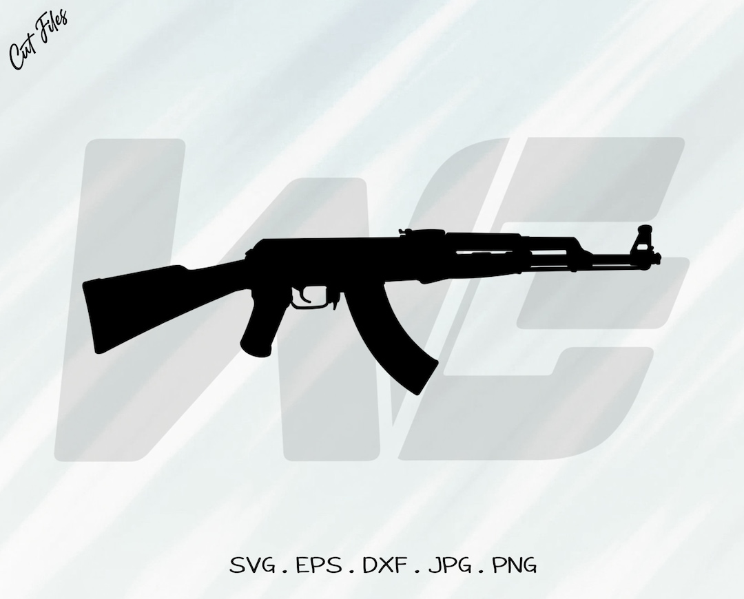 AK-47 Silhouette, Ak-47 SVG, Ak47, AK-47 Png, Ak47, Gun Svg, Firearm ...