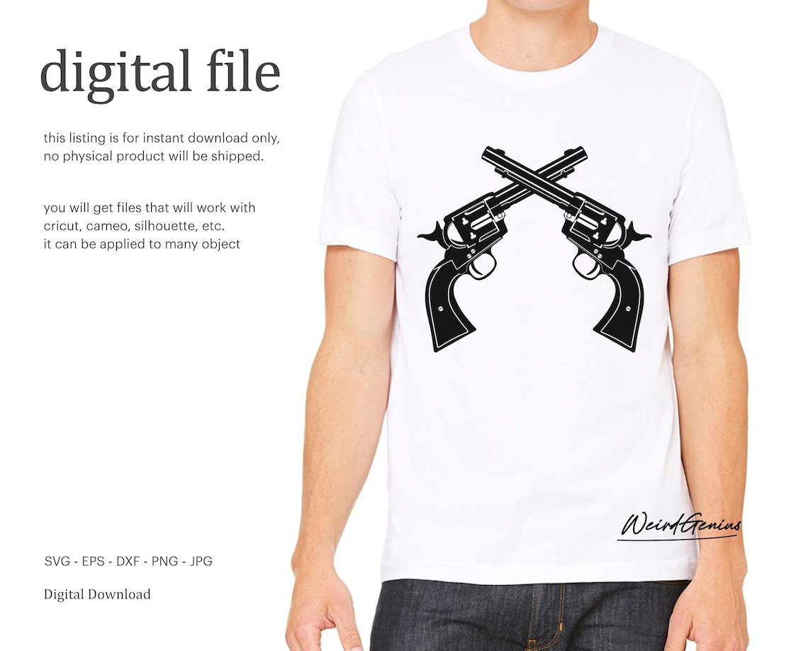 Crossed Revolvers Svg Crossed Pistols Svg Guns Svg Cowboy - Etsy