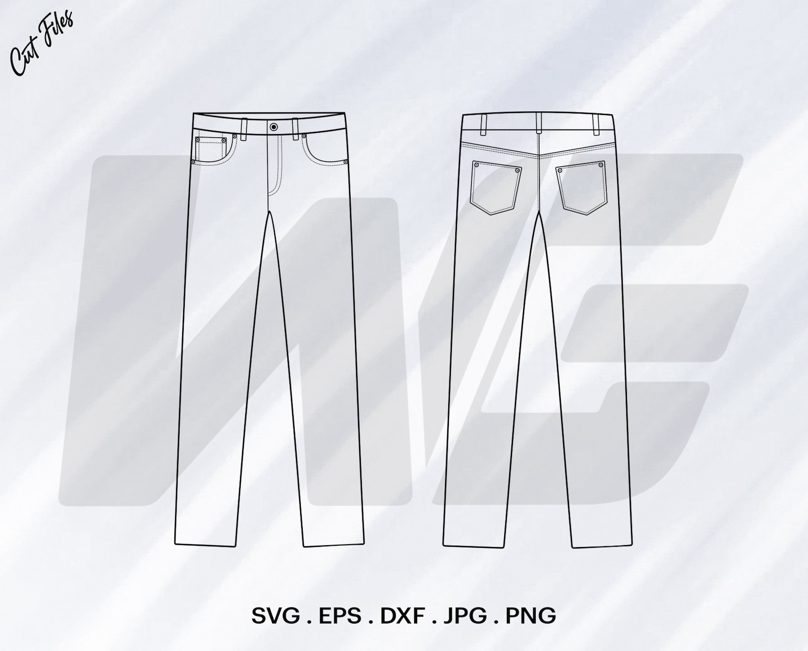Pants Outline Svg Pants Svg Jeans Outline Svg Cut File for - Etsy