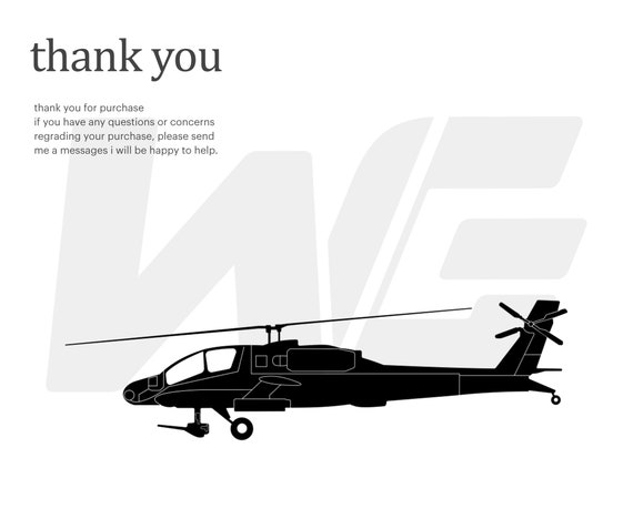 Apache Helicopter Stencil