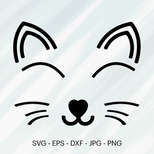 Cute Cat Face SVG, Cut File for Cricut, Clipart, Digital Download ...