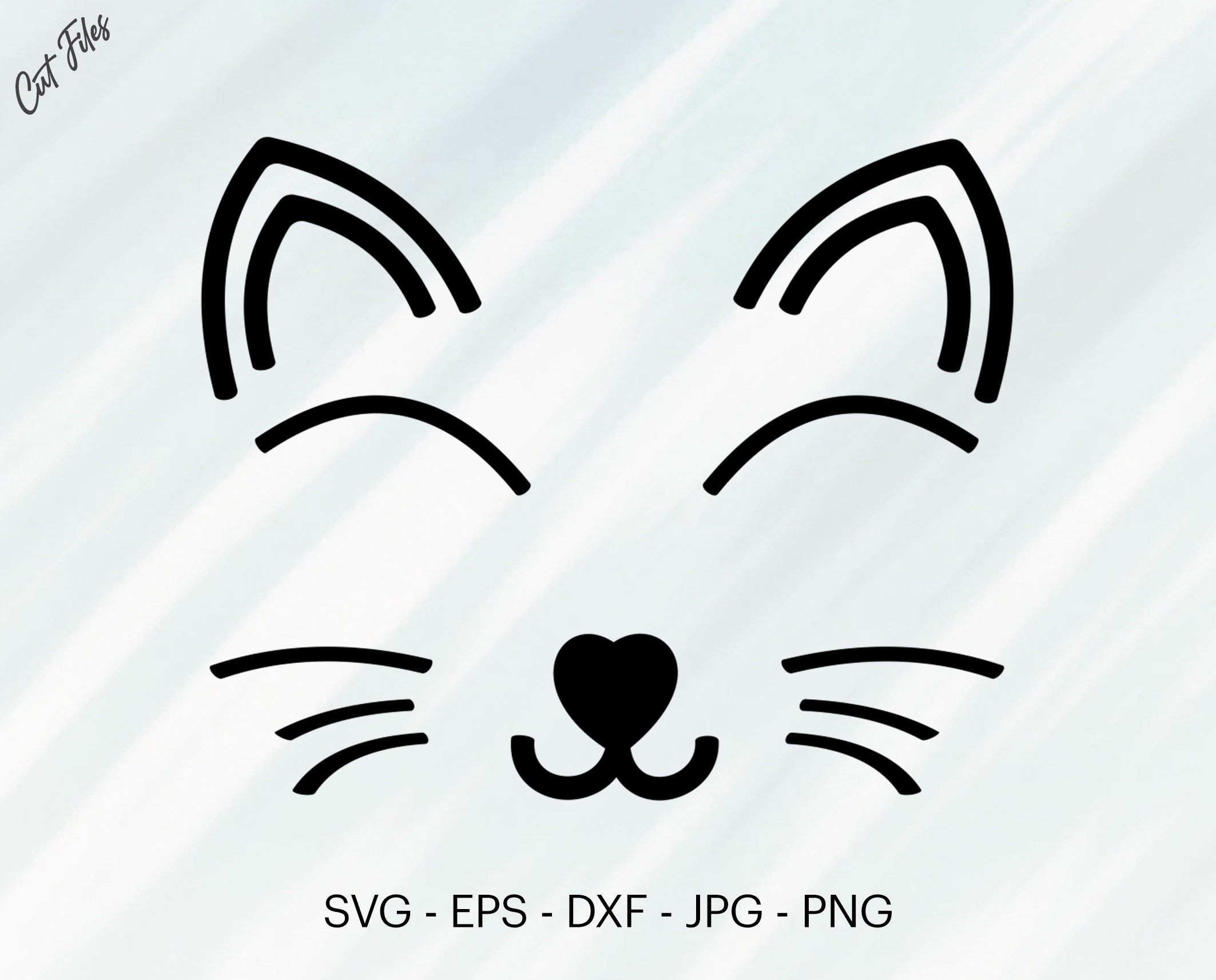 Cute Cat Face SVG Cut File For cricut Clipart Digital | Etsy