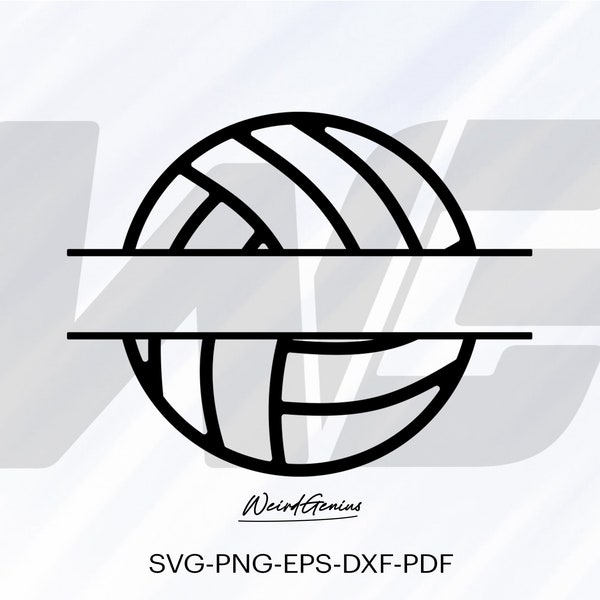 Volleyball Split Frame Svg - Etsy