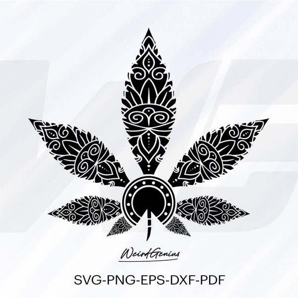 Cannabis Mandala Svg - Etsy