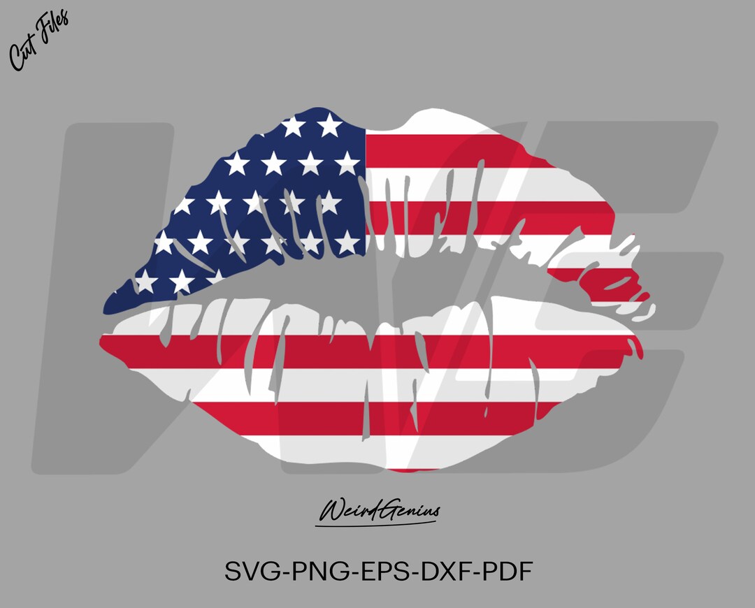 USA Lips Svg, Flag Lips Svg, Kiss 4th of July Svg, Lips Svg ...