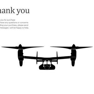 Osprey V22 SVG, Osprey Plane SVG, V-22 Osprey VTOL Aircraft Silhouette ...