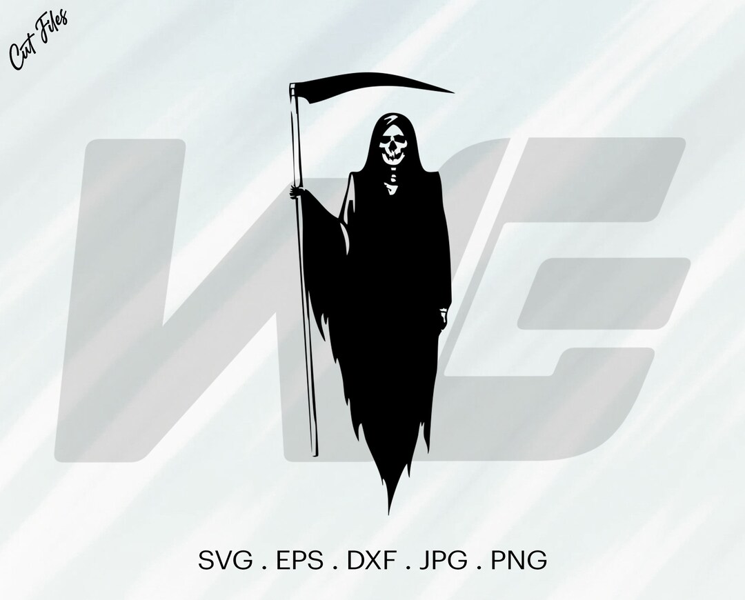 Grim Reaper SVG, Grim Reaper Halloween Cuttable SVG, Death Scythe, Grim ...