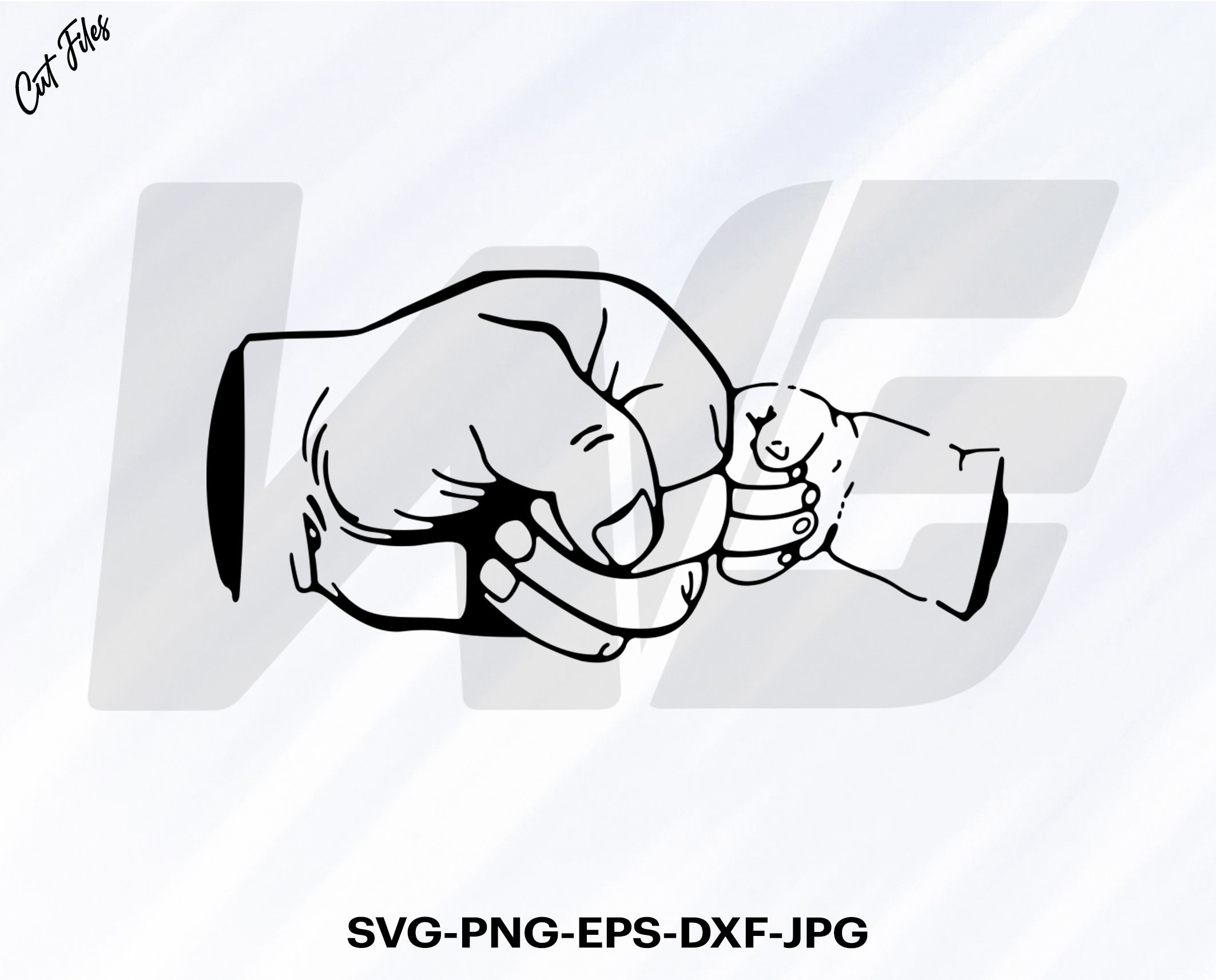 Papá y bebé mano a mano puño cerrado svg archivo cortado para - Etsy México